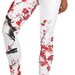 Sakura Red Japanese Blossom Printed Tree Leggings, Red Black ~ Women's ...