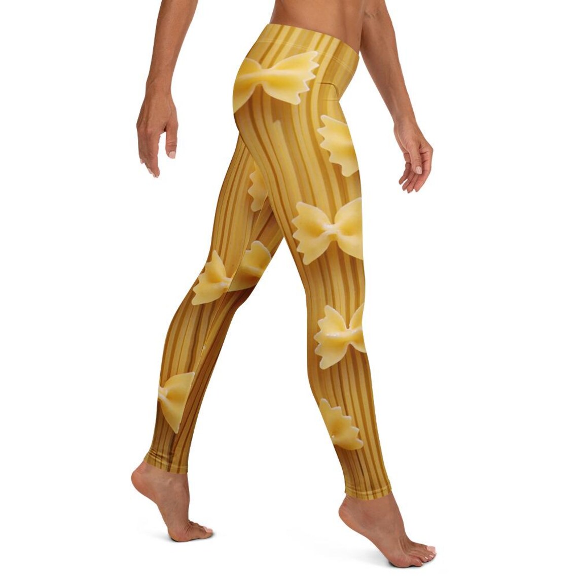 I Love Pasta Leggings ~ Women's Spaghetti Farfalle Noodles Bows Print ...