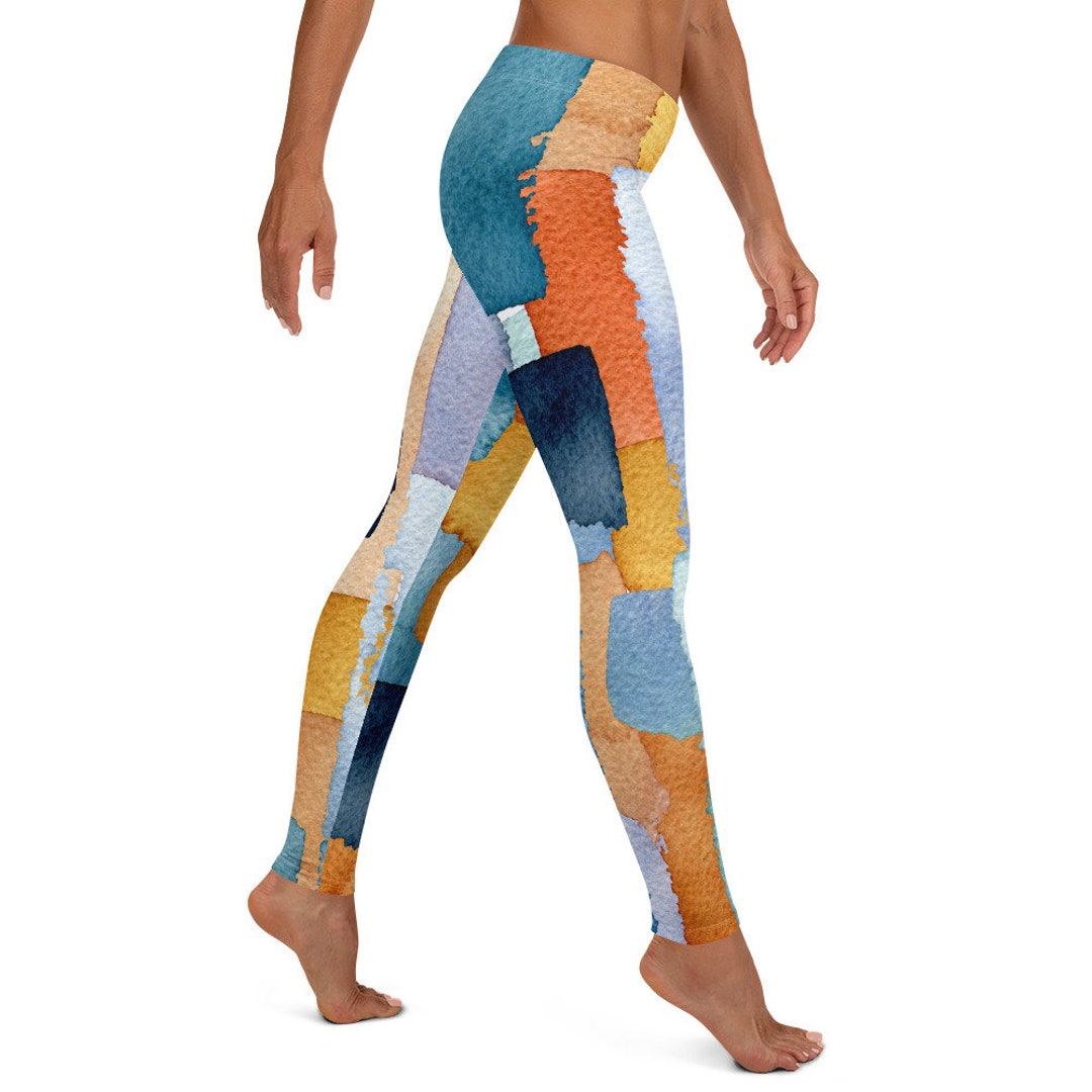 Watercolored Leggings ~~~ Women's Cozy Wear Cute Casual Colorful ...