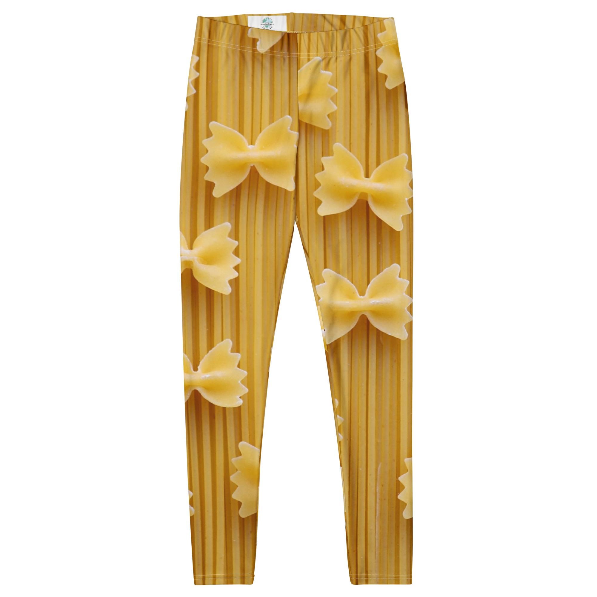 I Love Pasta Leggings ~ Women's Spaghetti Farfalle Noodles Bows Print ...