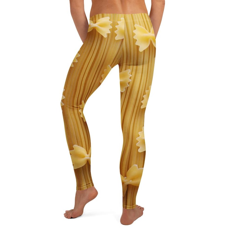 I Love Pasta Leggings ~ Women's Spaghetti Farfalle Noodles Bows Print ...