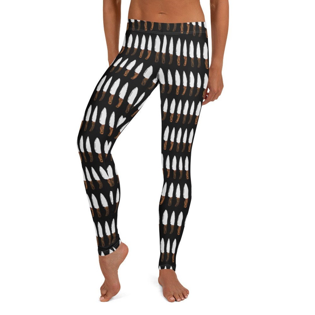 Knife Life Leggings ~ Women's Black Kitchen Cutlery Culinary Artist ...