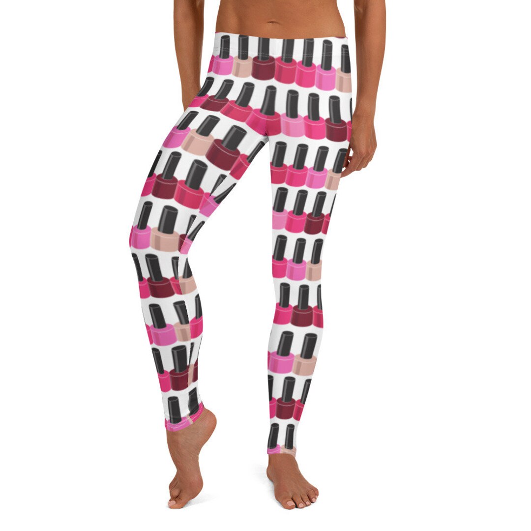Polish Pop Leggings ~ Women's Colorful Expressive Nail Polish Manicure ...