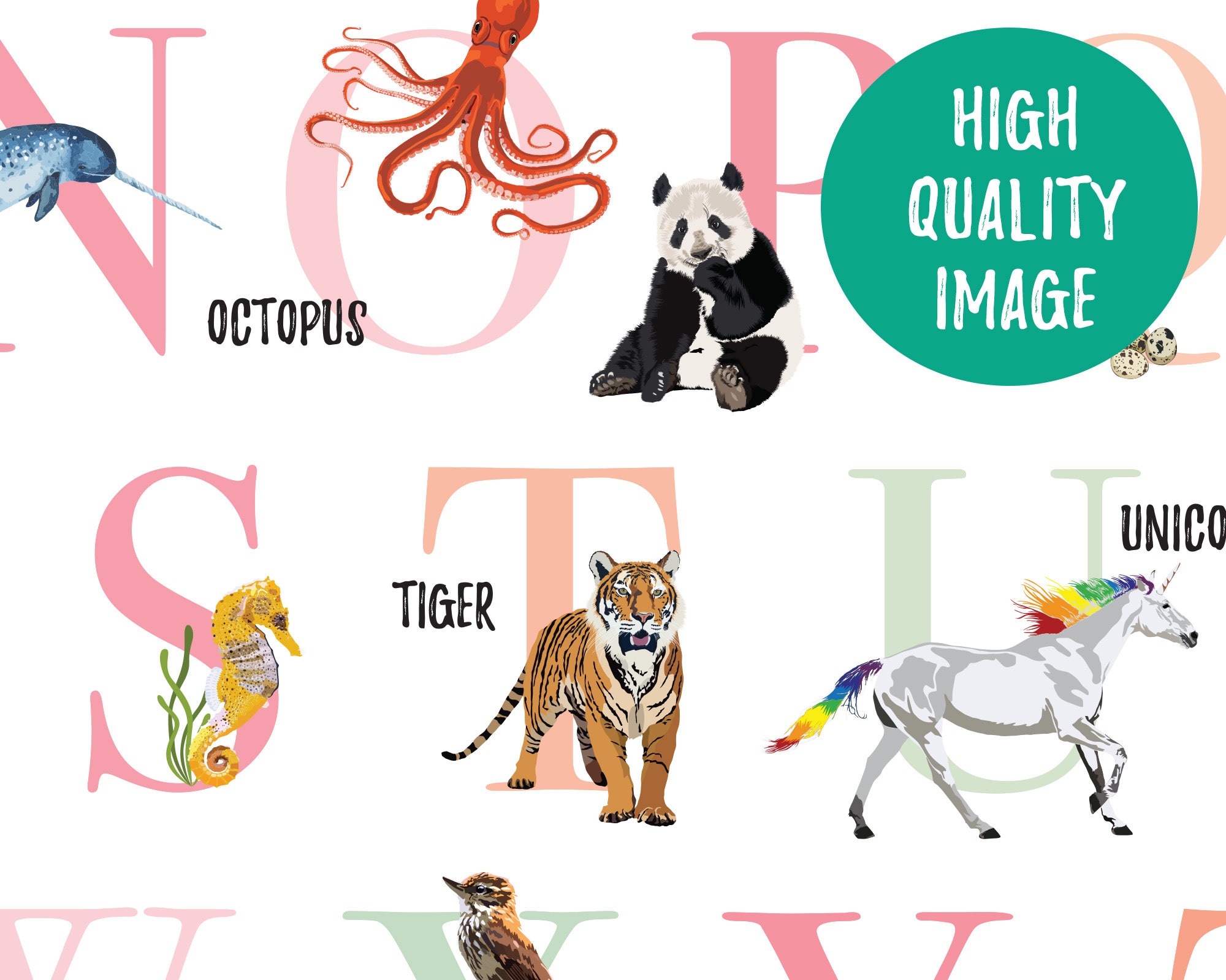 Animal Alphabet Poster | Alphabet Zoo Animal | ABC | Animal Letters ...