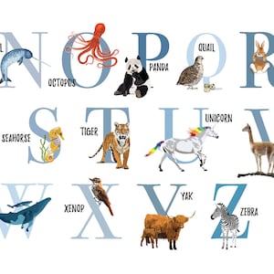 Animal Alphabet Poster | Alphabet Zoo Animal | ABC | Animal Letters ...