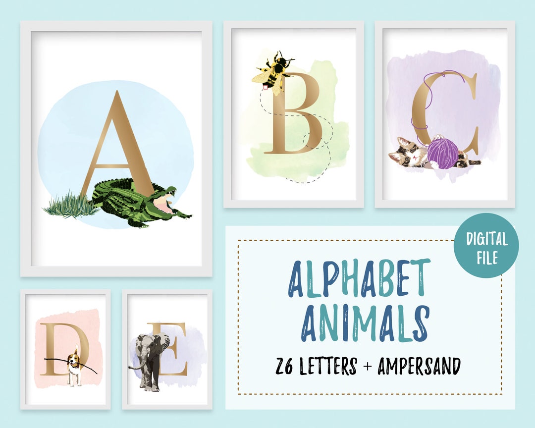Animal Alphabet Poster Alphabet Zoo Animal Baby Name Creator Animal ...