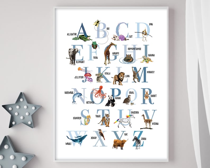 Animal Alphabet Poster | Alphabet Zoo Animal | ABC | Animal Letters ...