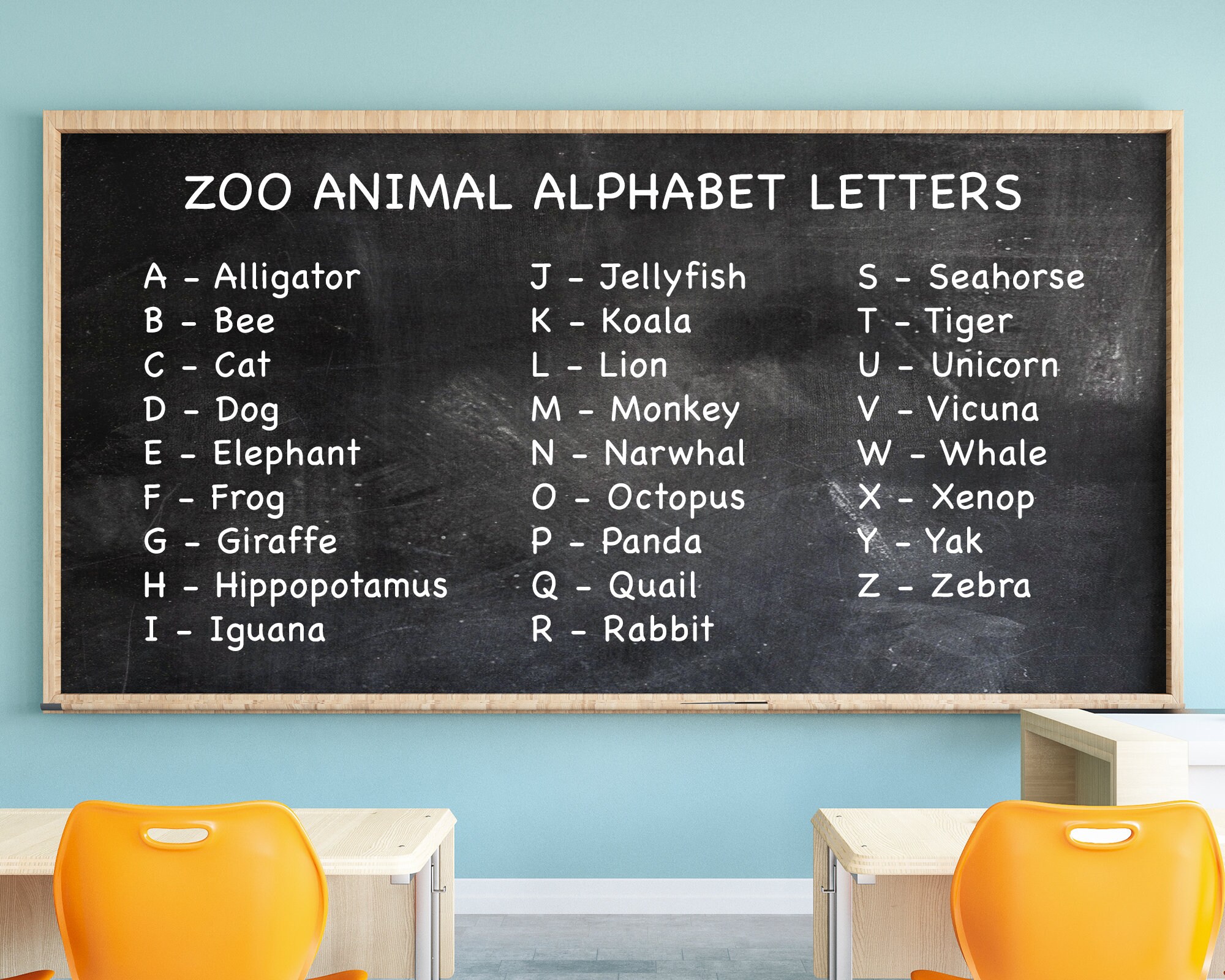Animal Alphabet Poster | Alphabet Zoo Animal | Baby Name Creator ...