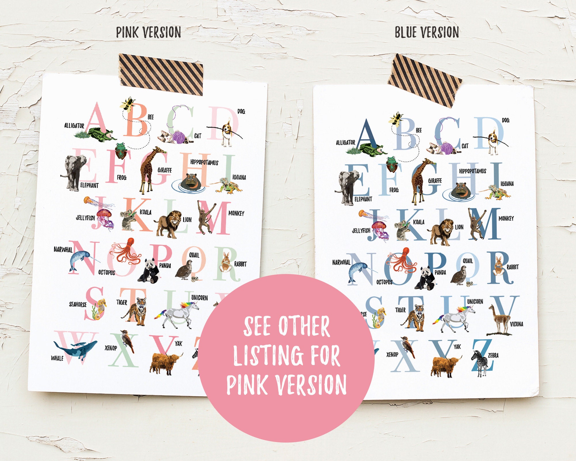 Animal Alphabet Poster | Alphabet Zoo Animal | ABC | Animal Letters ...