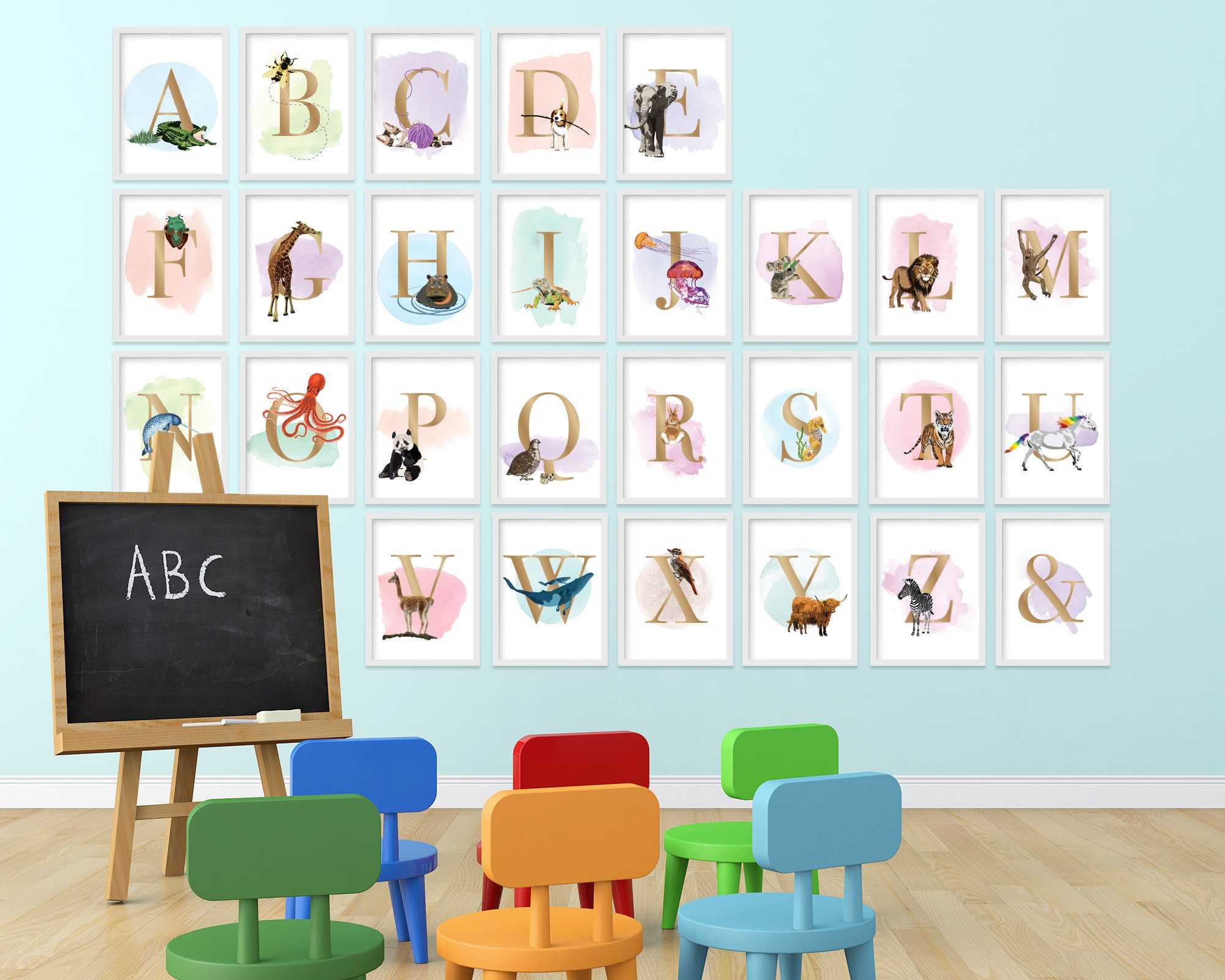 Animal Alphabet Poster | Alphabet Zoo Animal | Baby Name Creator ...