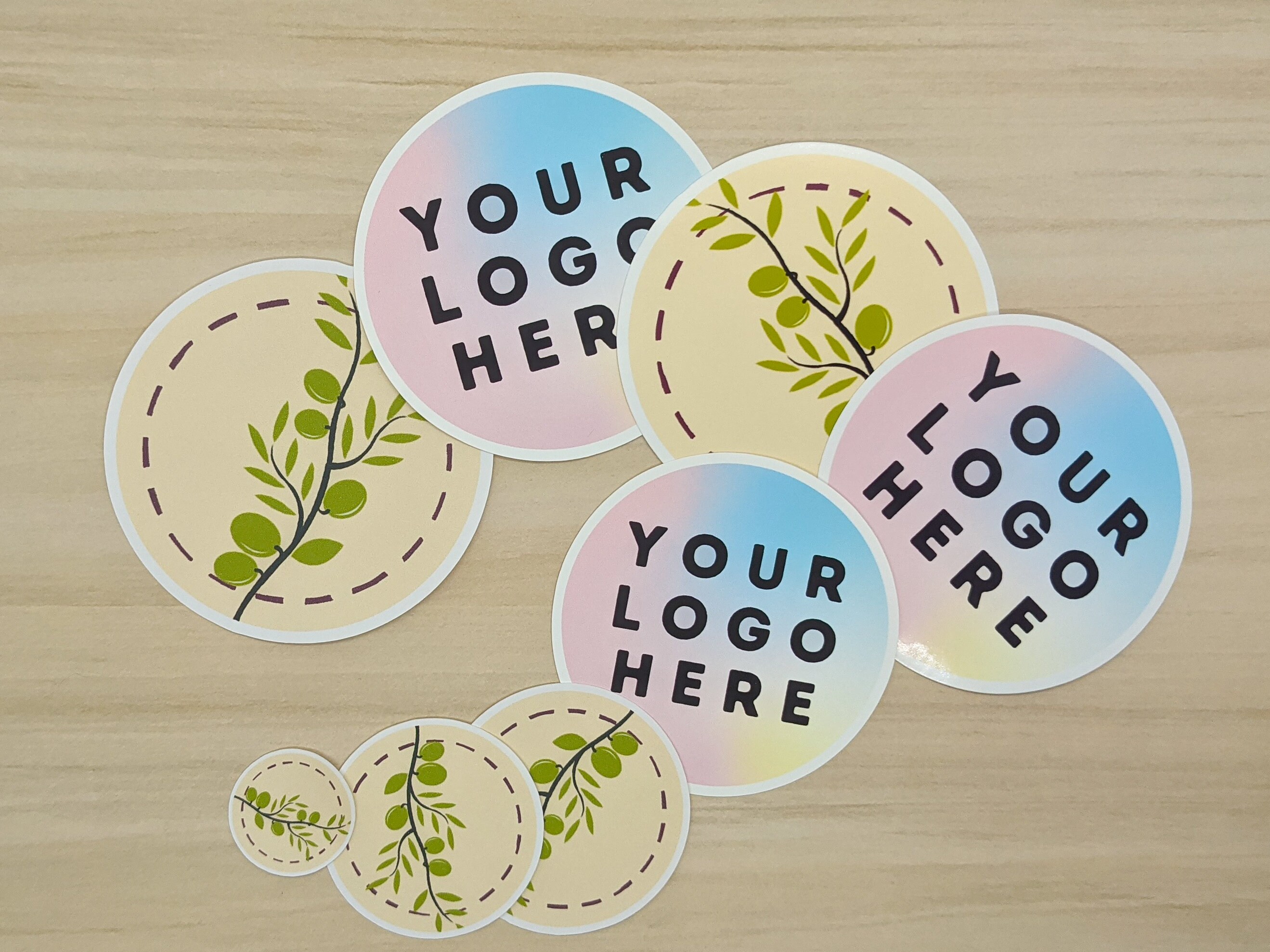 Round Logo Stickers Die Cut With Border Multiple Sizes Matte, Glossy ...