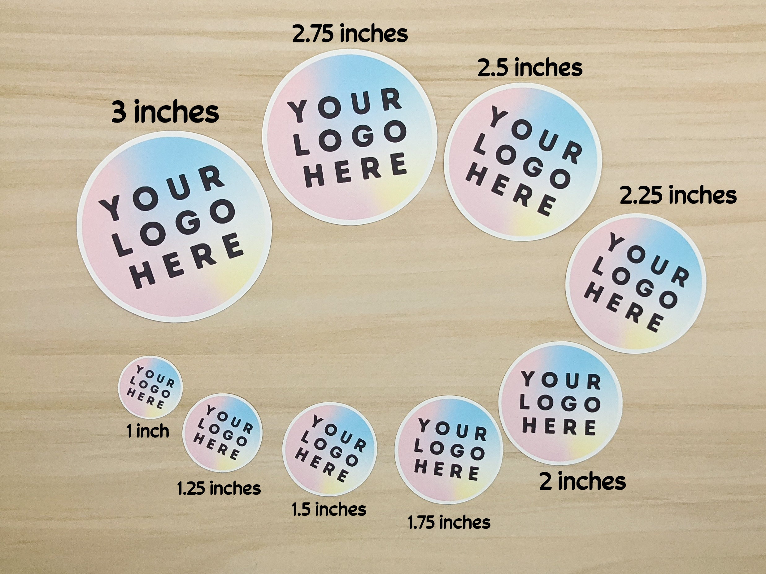Round Logo Stickers Die Cut With Border Multiple Sizes Matte, Glossy ...