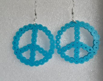Peace Sign Bead Earrings - Etsy