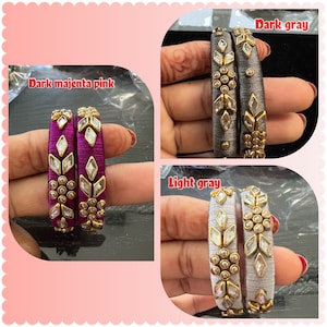 Silk Thread Bangles/women Bangles/thread Bangles/kids Bangles/maggam ...