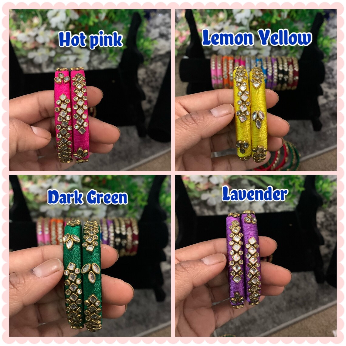 Silk Thread Bangles/women Bangles/thread Bangles/kids Bangles/maggam ...