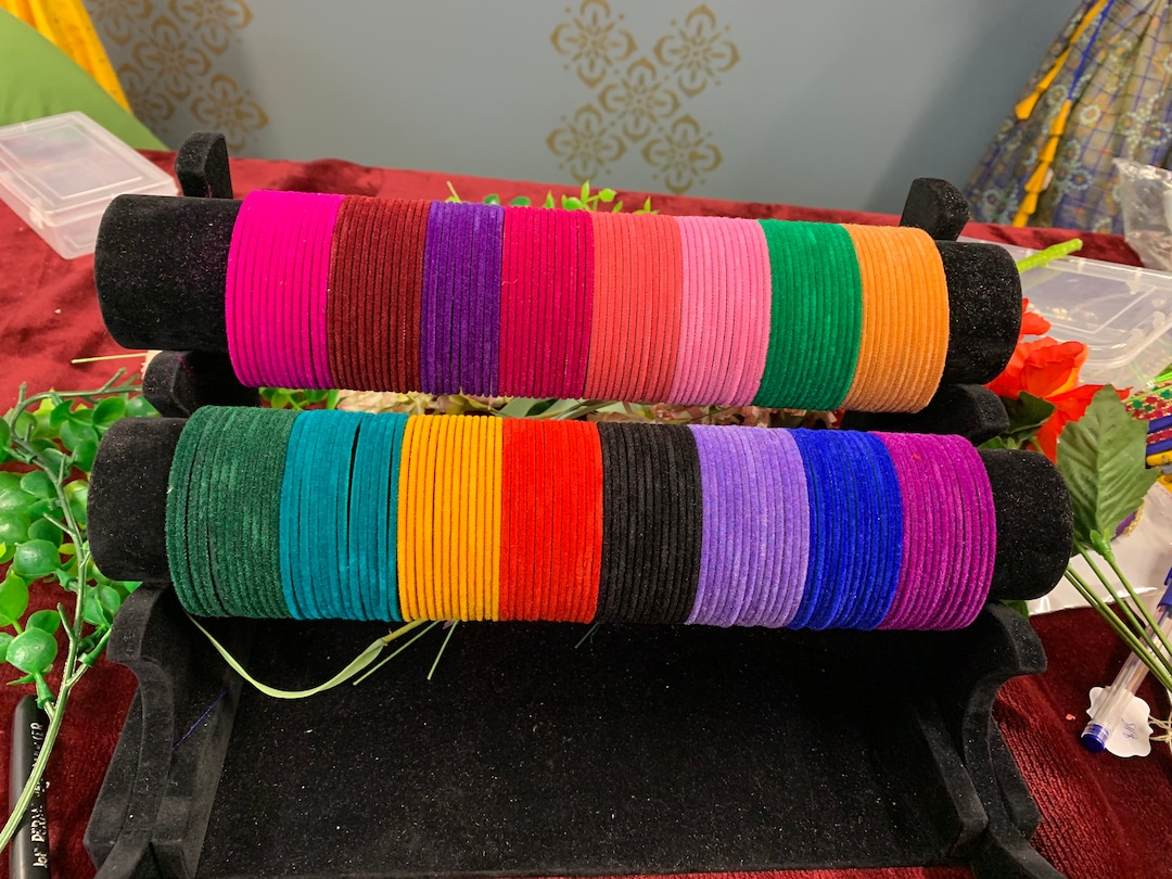 Velvet Metal Bangles/women Bangles/ Bangles/clothbangles/wedding ...