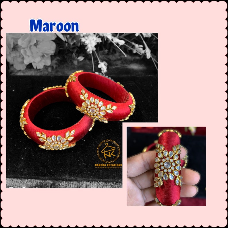 Silk Thread Bangles/women Bangles/kids Bangles/maggam Work Bangles ...