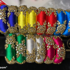 Silk Thread Bangles/women Bangles/kids Bangles/maggam Work Bangles ...