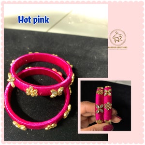 Silk Thread Bangles/women Bangles/baby Bangles/kids Bangles/maggam Work ...