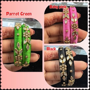 Silk Thread Bangles/women Bangles/thread Bangles/kids Bangles/maggam ...