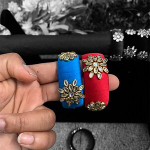Silk Thread Bangles/women Bangles/kids Bangles/maggam Work Bangles ...