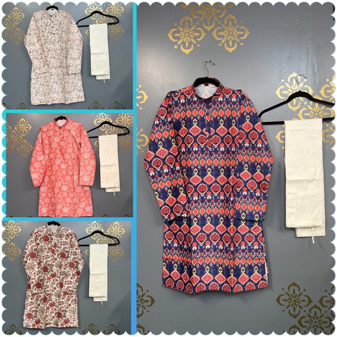 Men's Digital Print Kurtas/mens Ethnic Wear/mens Floral Kurtas/mens ...