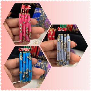 Silk Thread Bangles/women Bangles/ Bangles/kids Bangles/maggam Work ...