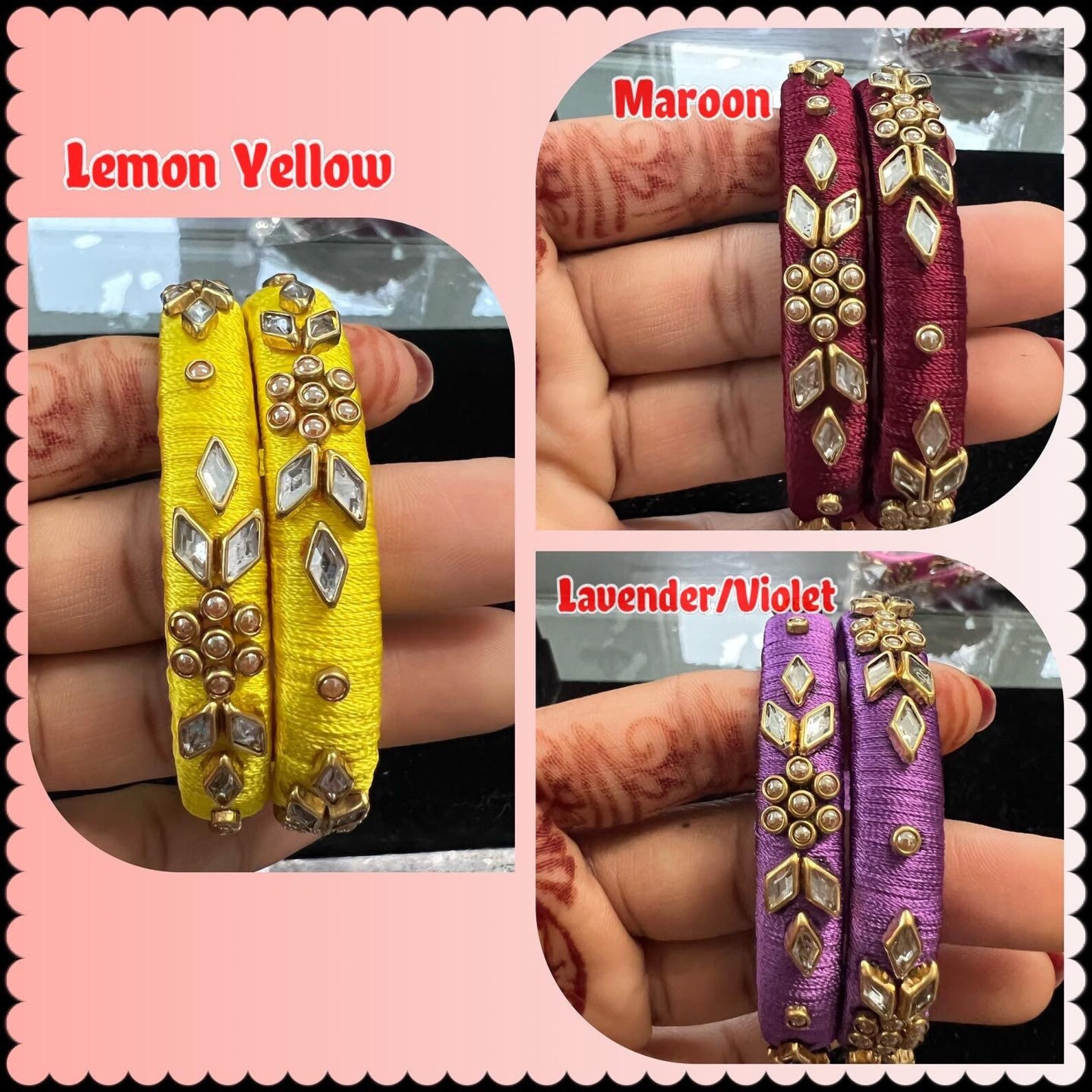 Silk Thread Bangles/women Bangles/thread Bangles/kids Bangles/maggam ...