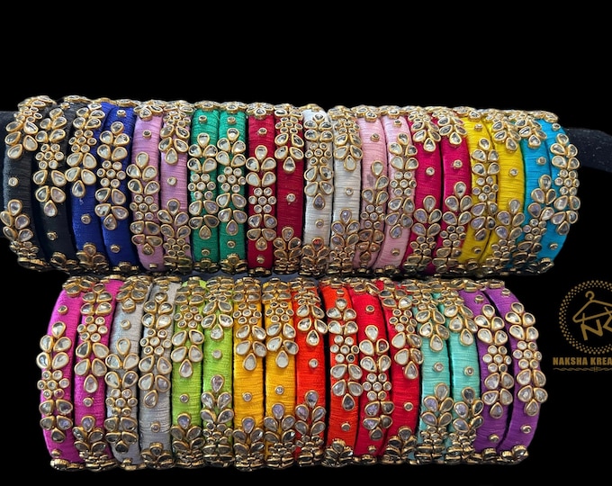 Silk Thread Bangles/baby Bangles/kids Bangles/maggam Work Bangles/pearl ...