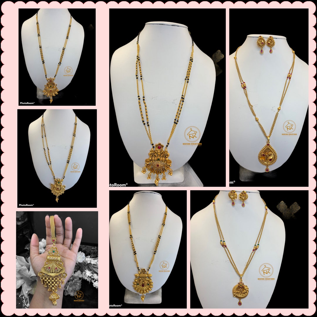 Rajwadi Style Gold Chains/gold Mangalsutra/matte Finish Chains/antique ...