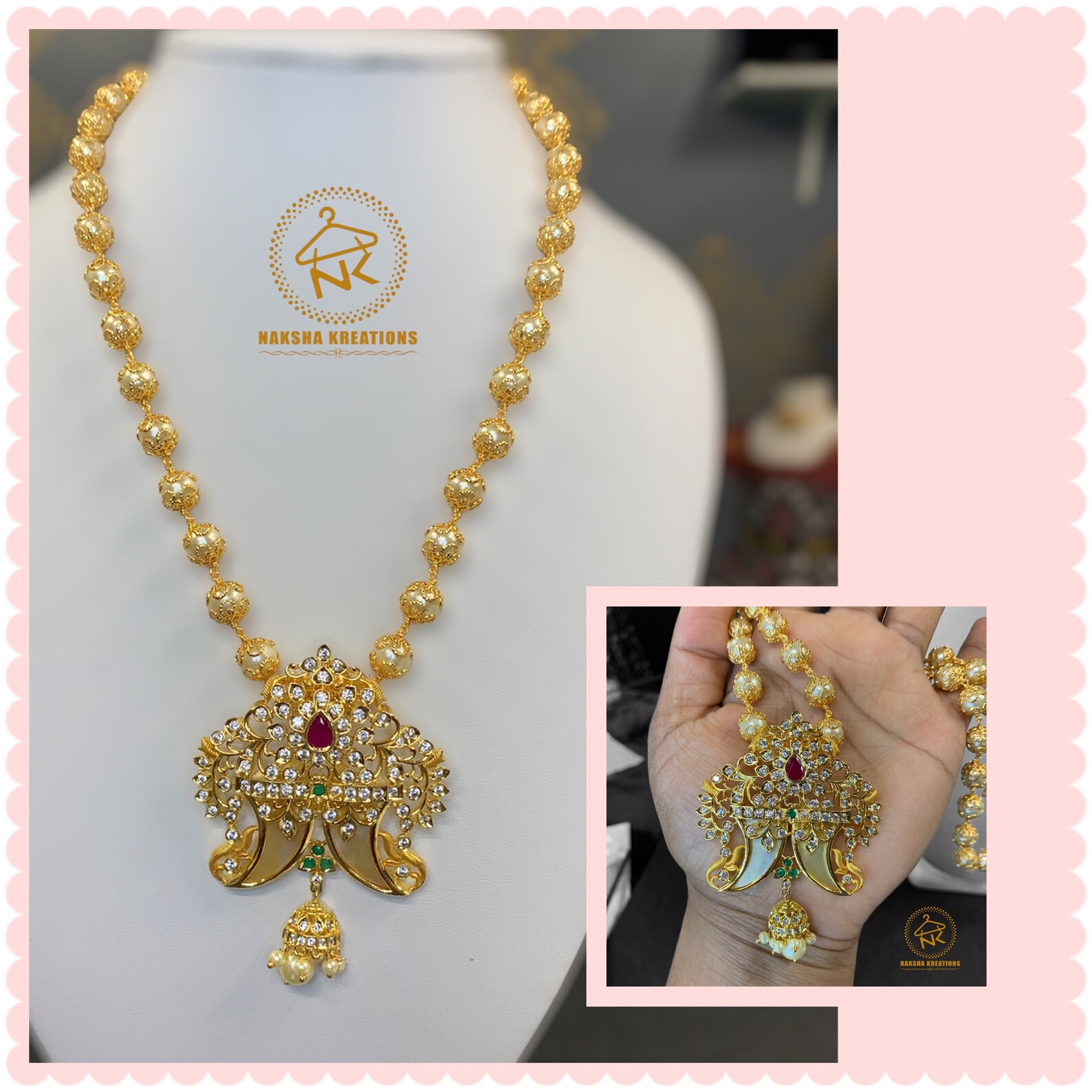 Puligoru pearl chain/tiger nail chain/puligoru pendant with | Etsy