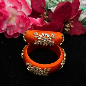Silk Thread Bangles/women Bangles/kids Bangles/maggam Work Bangles ...