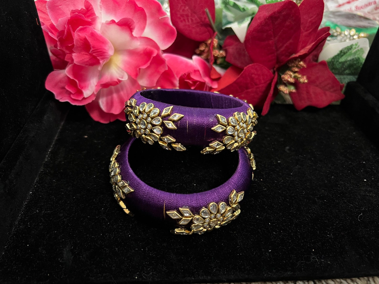 Silk Thread Bangles/women Bangles/kids Bangles/maggam Work Bangles ...