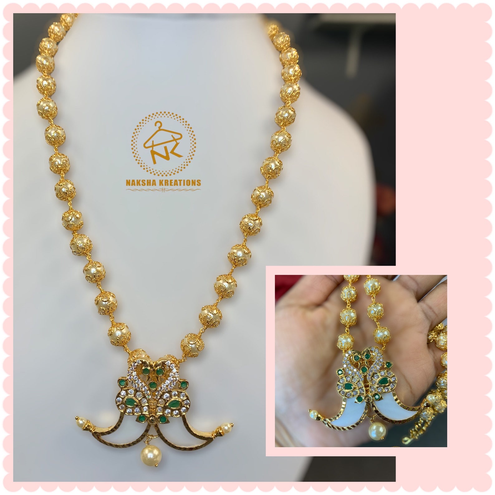 Puligoru pearl chain/tiger nail chain/puligoru pendant with | Etsy