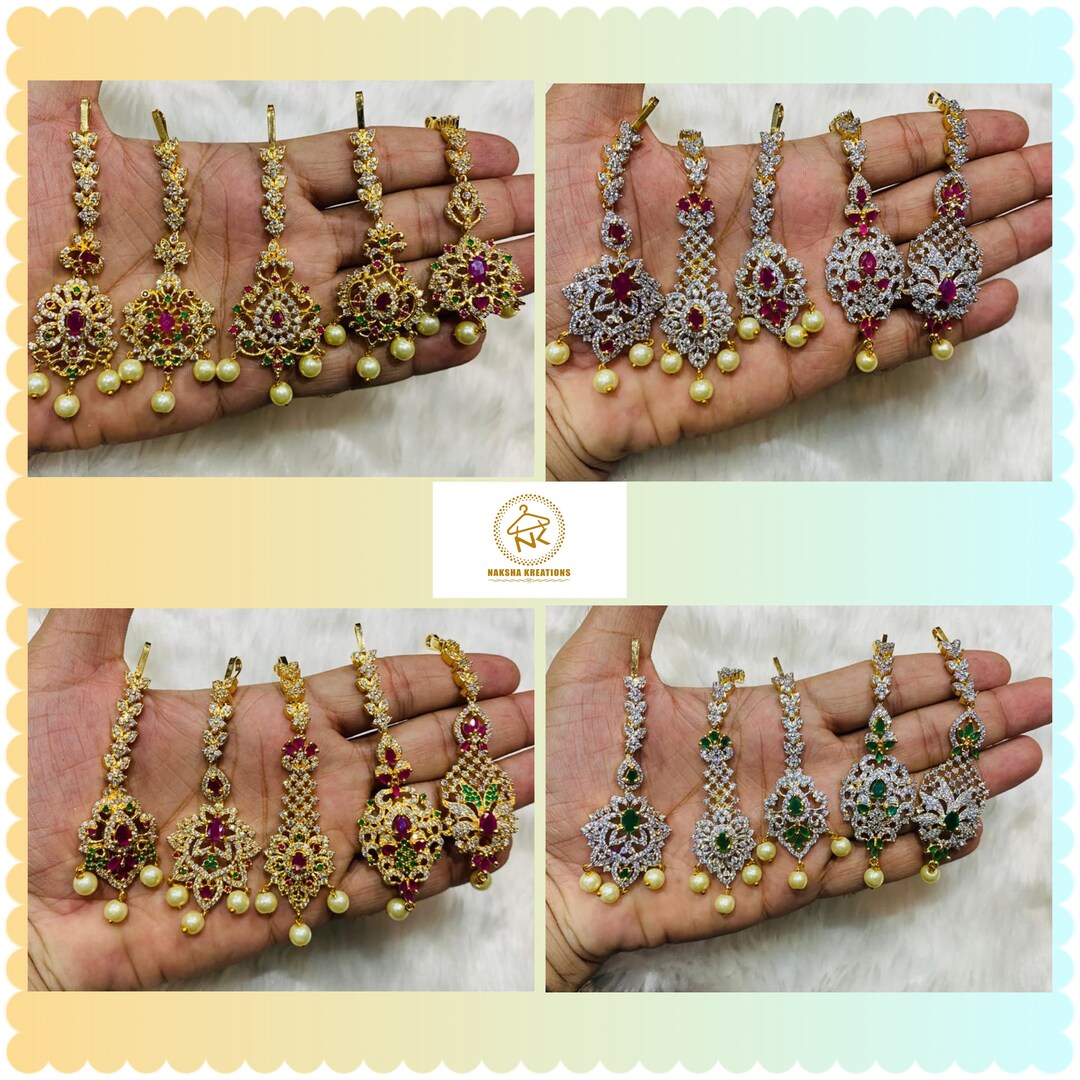 Girls Tikka/baby Tikka/kids Tikka/gold Tikka/cz Stone Tikka/emerald ...