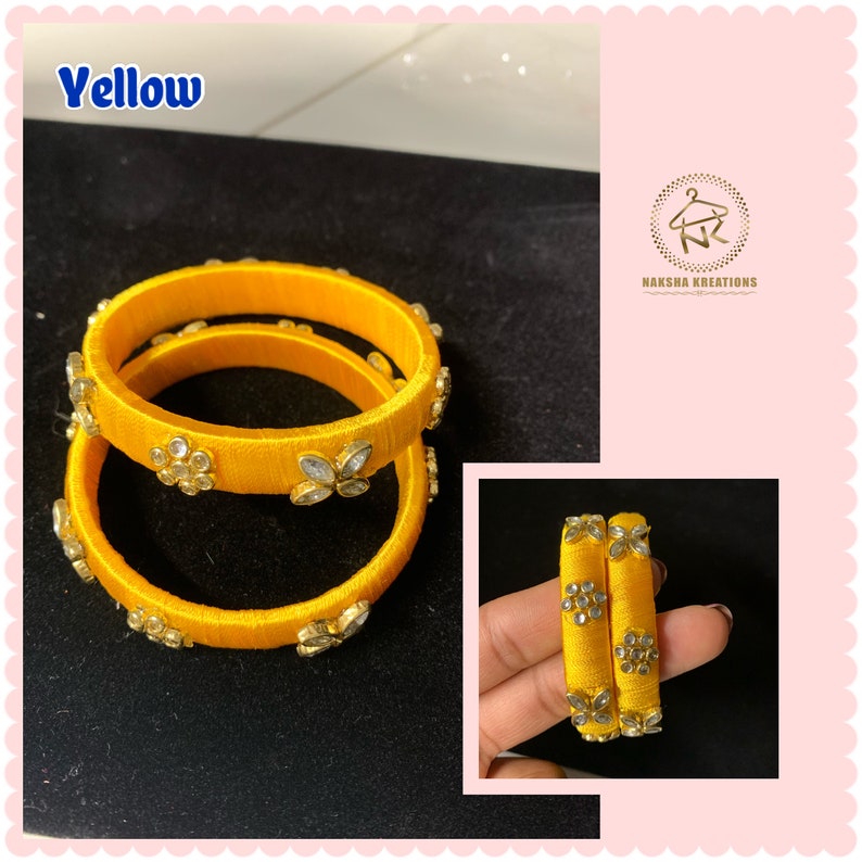 Silk Thread Bangles/women Bangles/baby Bangles/kids Bangles/maggam Work ...