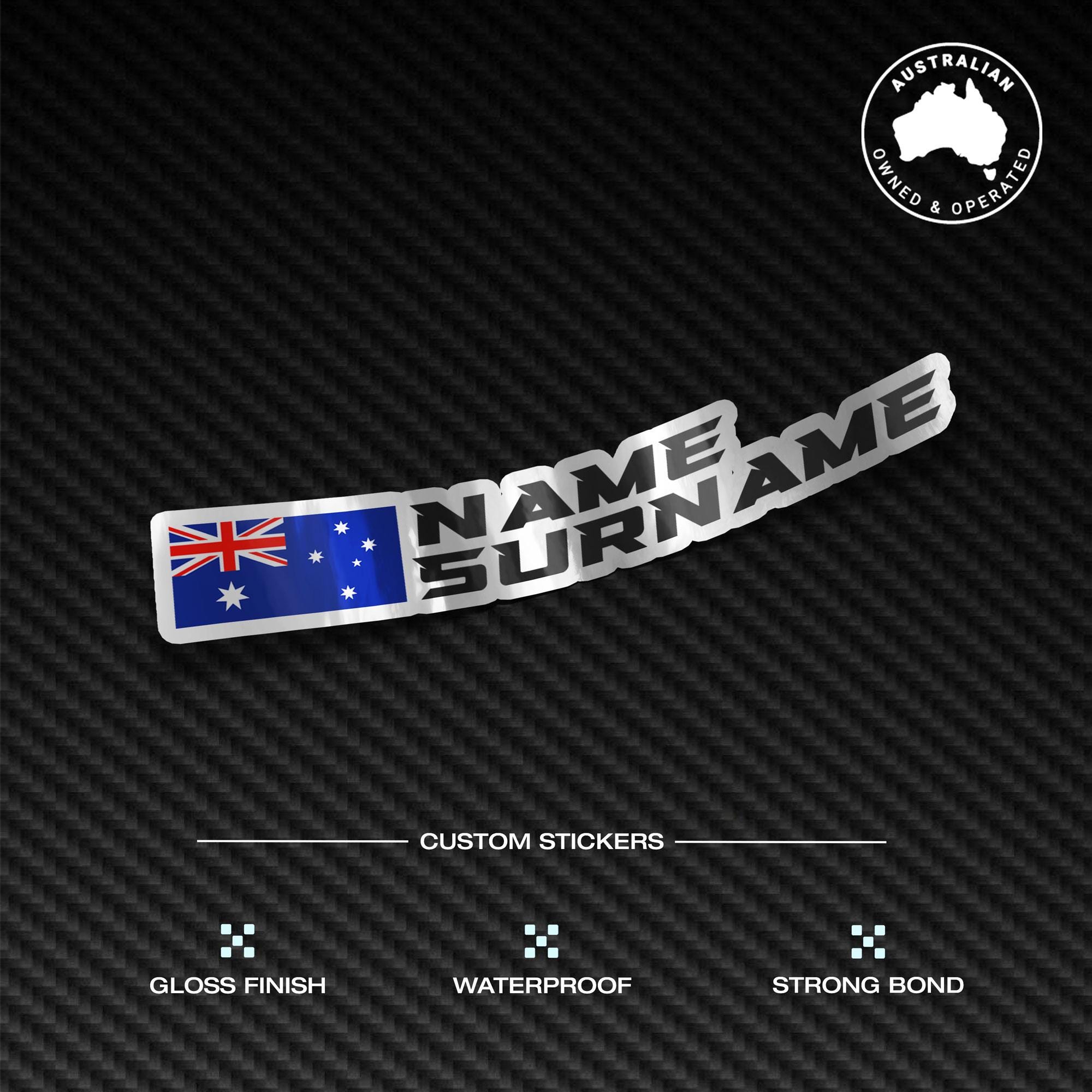 Custom Race Flag Name Stickers Decals Racing Motorcycle Car Kart ...