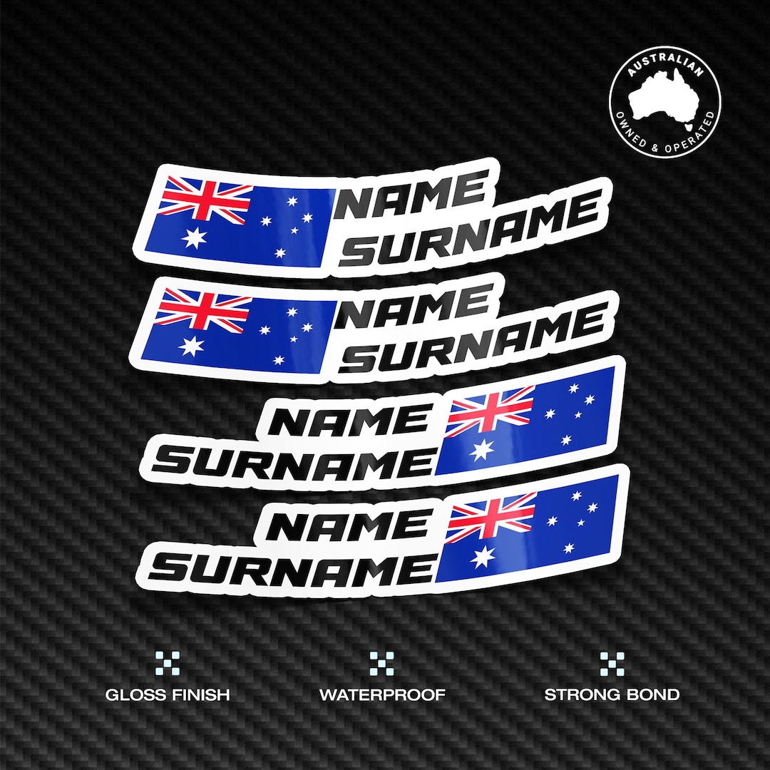 Custom Race Flag Name Stickers Racing Motorcycle Car Go Kart Motocross ...