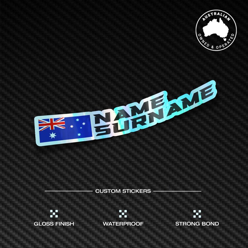 Custom Race Flag Name Stickers Decals Racing Motorcycle Car Kart ...