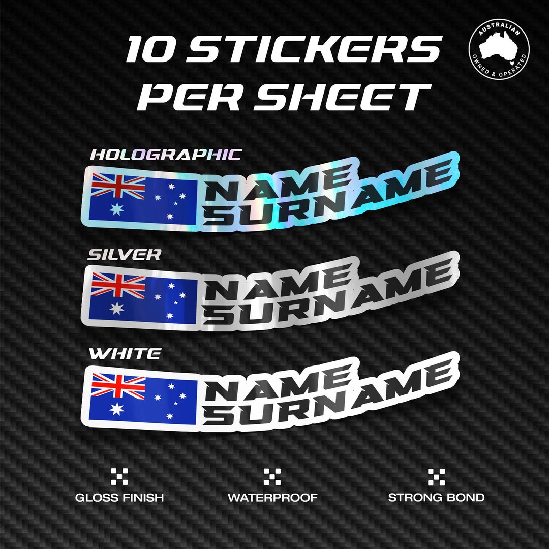 Custom Driver Name Flag Stickers (10 Pack) - Etsy