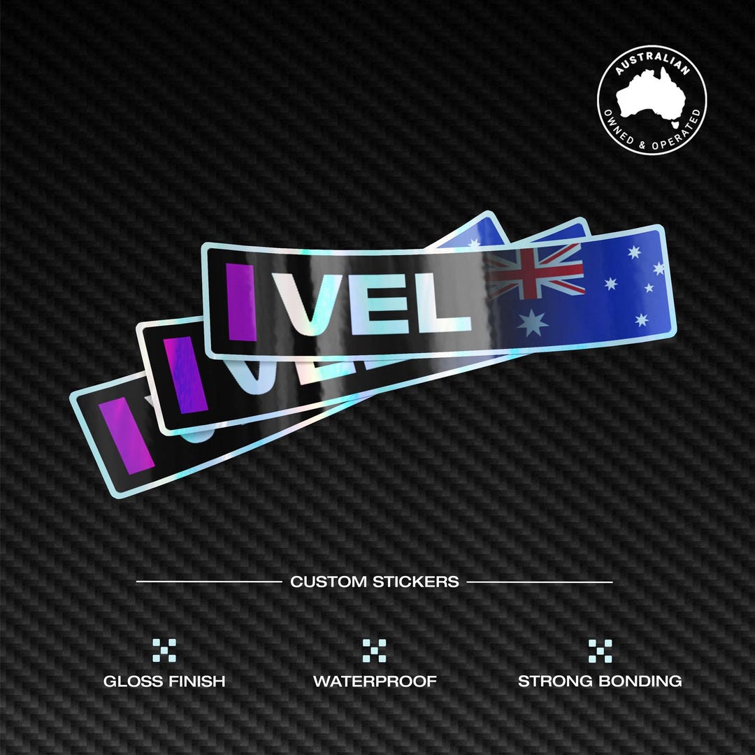 Custom Driver Name Flag Stickers Pack Holographic Racing Motorcycle Car ...