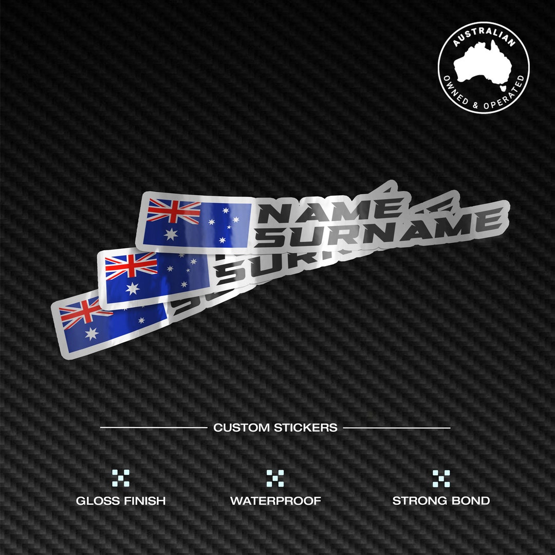 Custom Driver Name Stickers Pack X3 Chrome Silver Stickers Racing ...