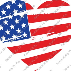 Distressed American Flag - Color - Heart and Flag SVG and PNG Files - Etsy