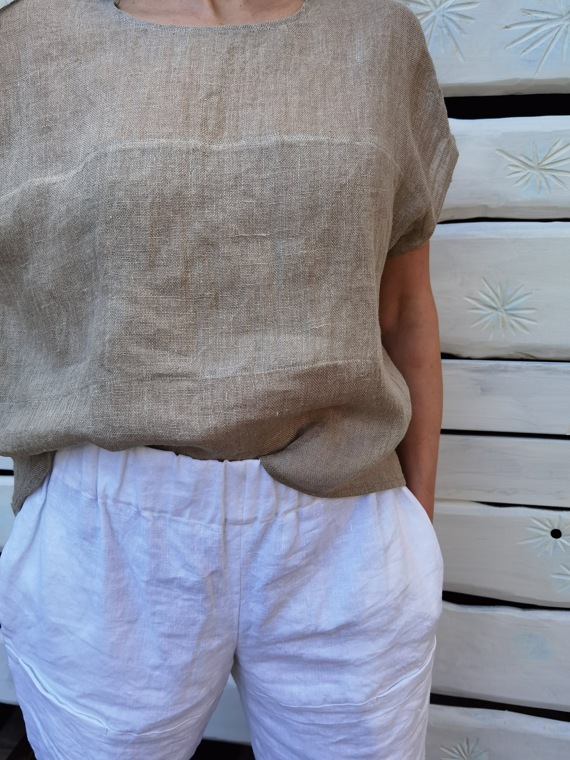 Lightweight linen top Linen blouse Linen top Natural | Etsy