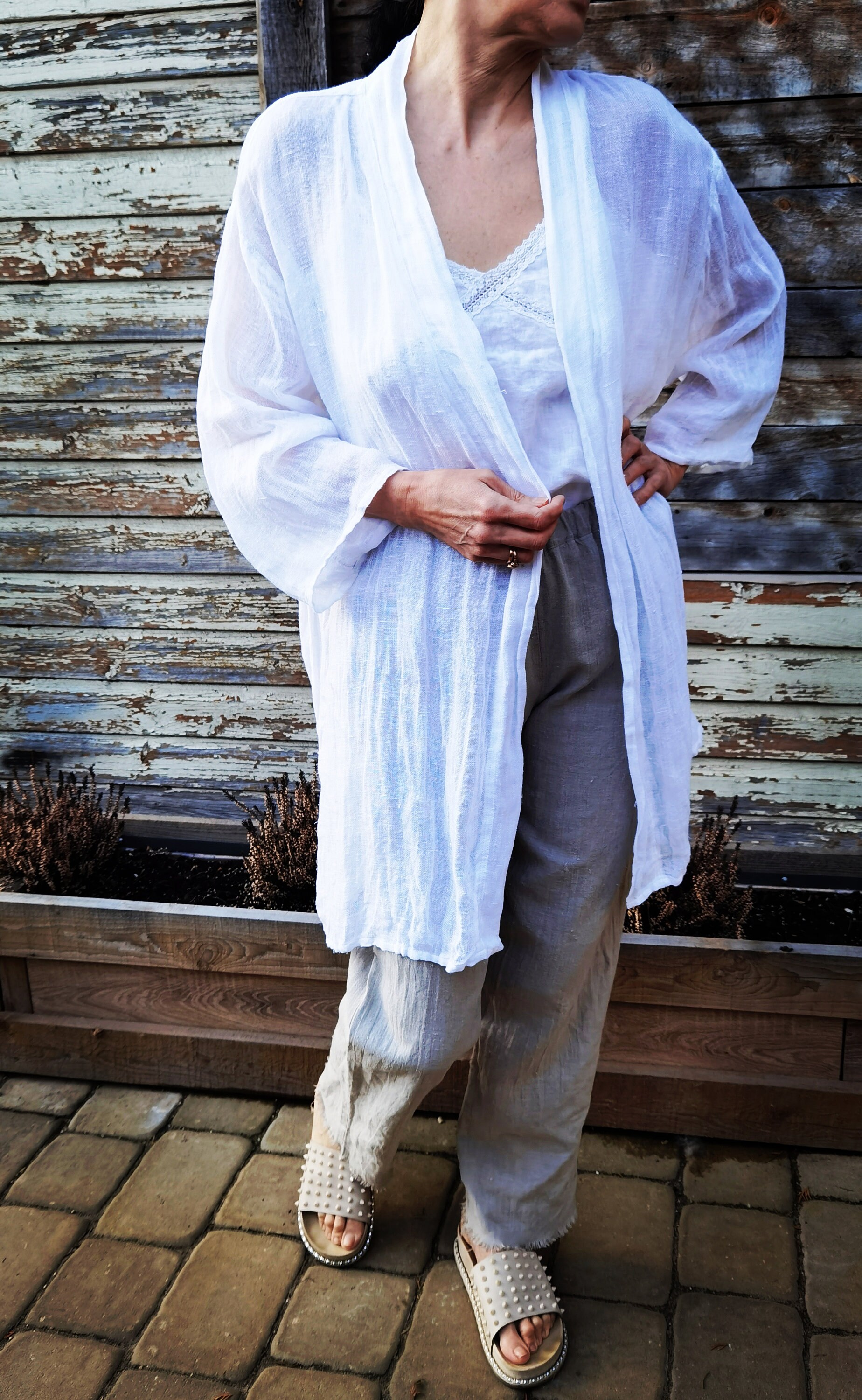 Light linen kimono Linen kimono Linen wrap Linen | Etsy