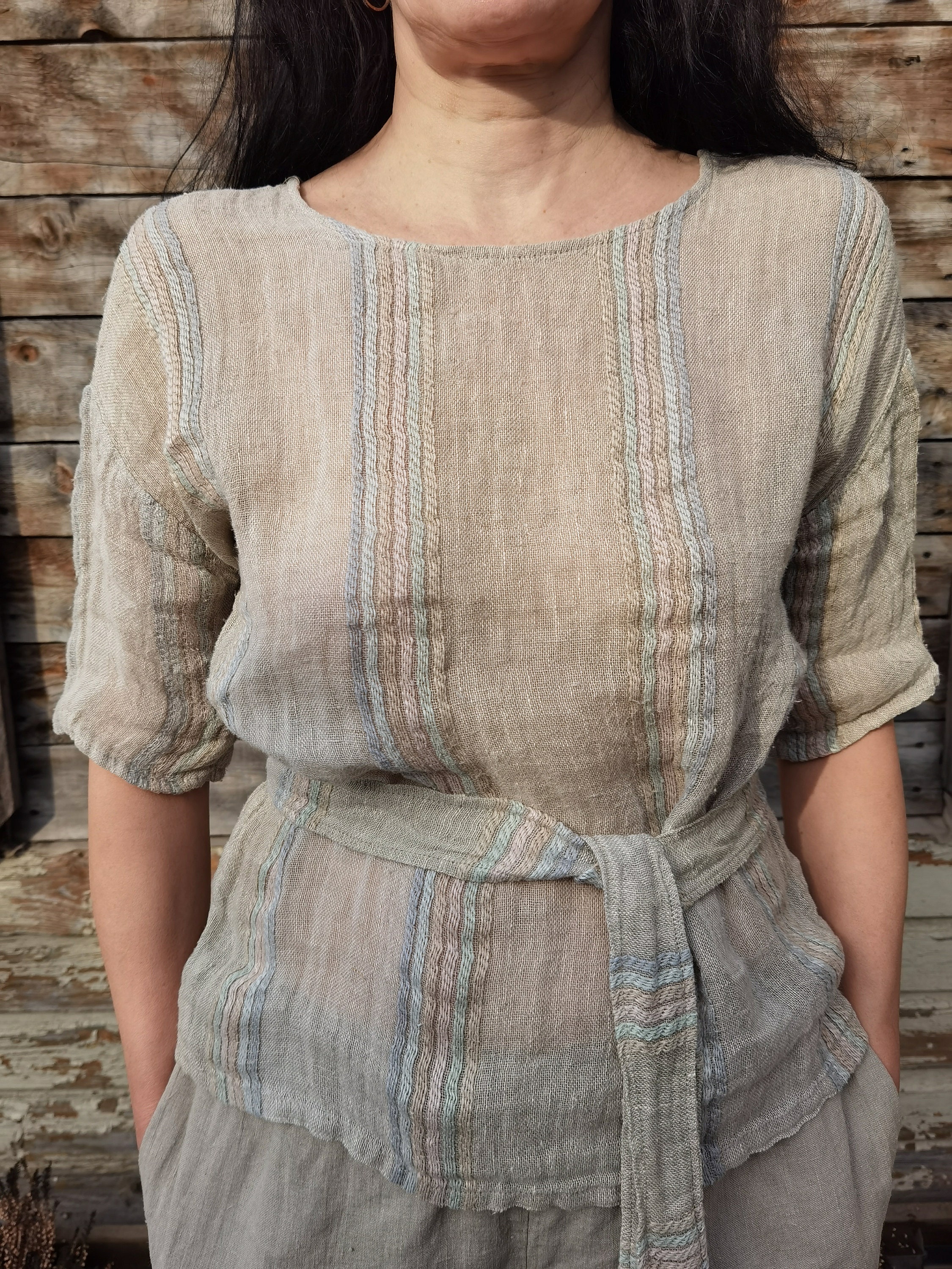 Linen top Light linen blouse Natural linen blouse Linen | Etsy