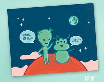 Alien Postcard - Etsy