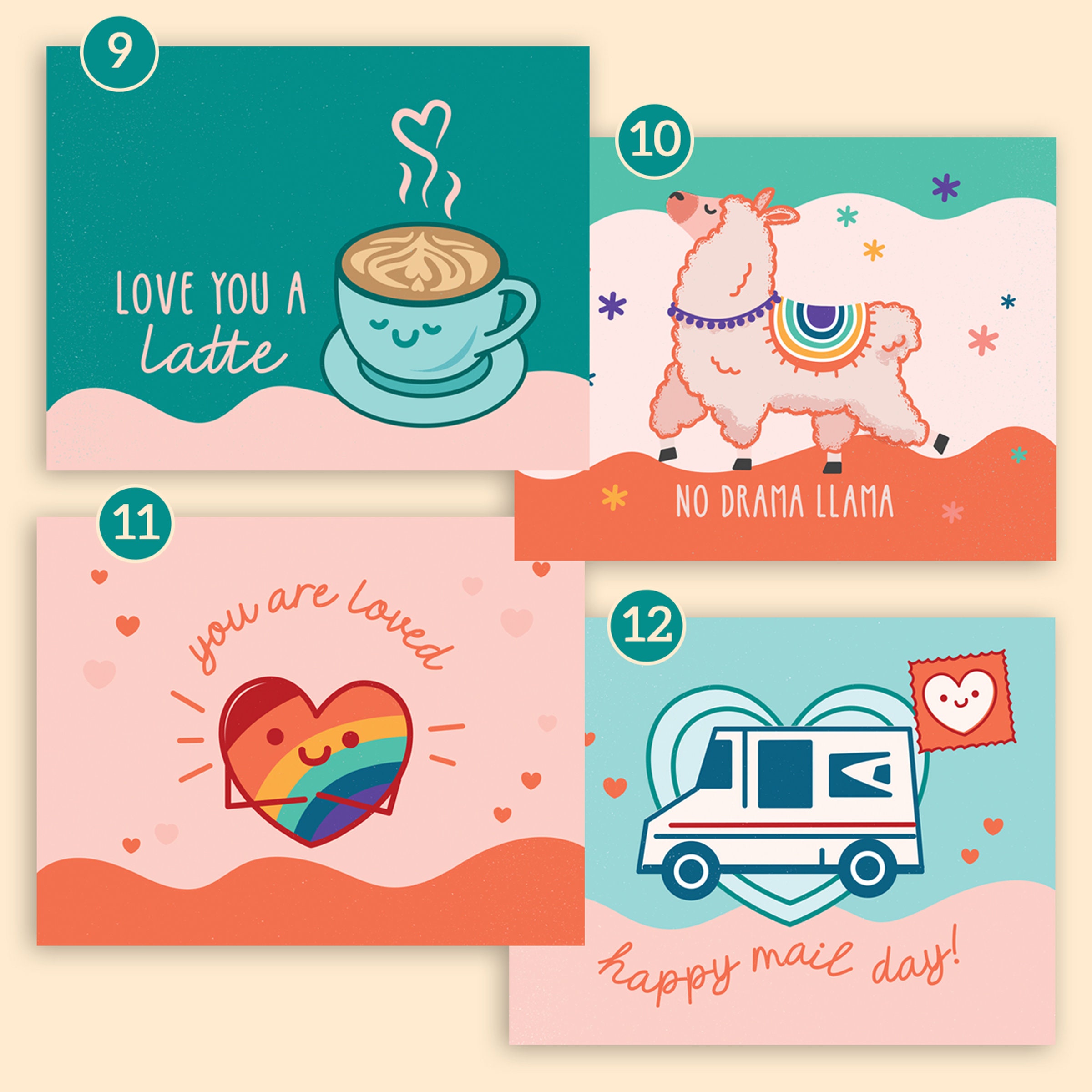 Pick Any 4 or 8 Postcards Cute Postcard Set Snail Mail | Etsy