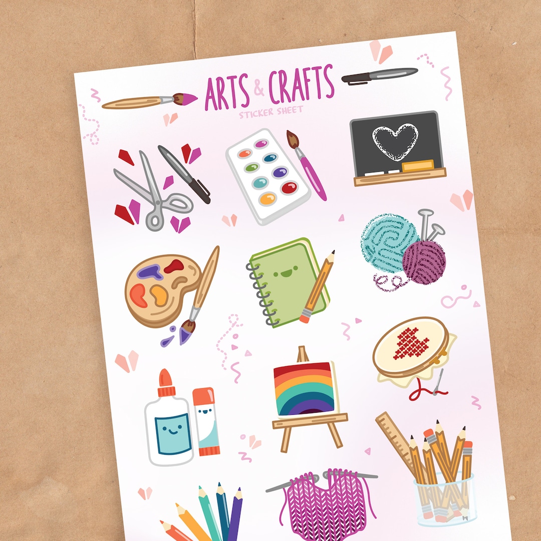 Arts & Crafts Sticker Sheet | Planner, Laptop, and Scrapbook Stickers ...