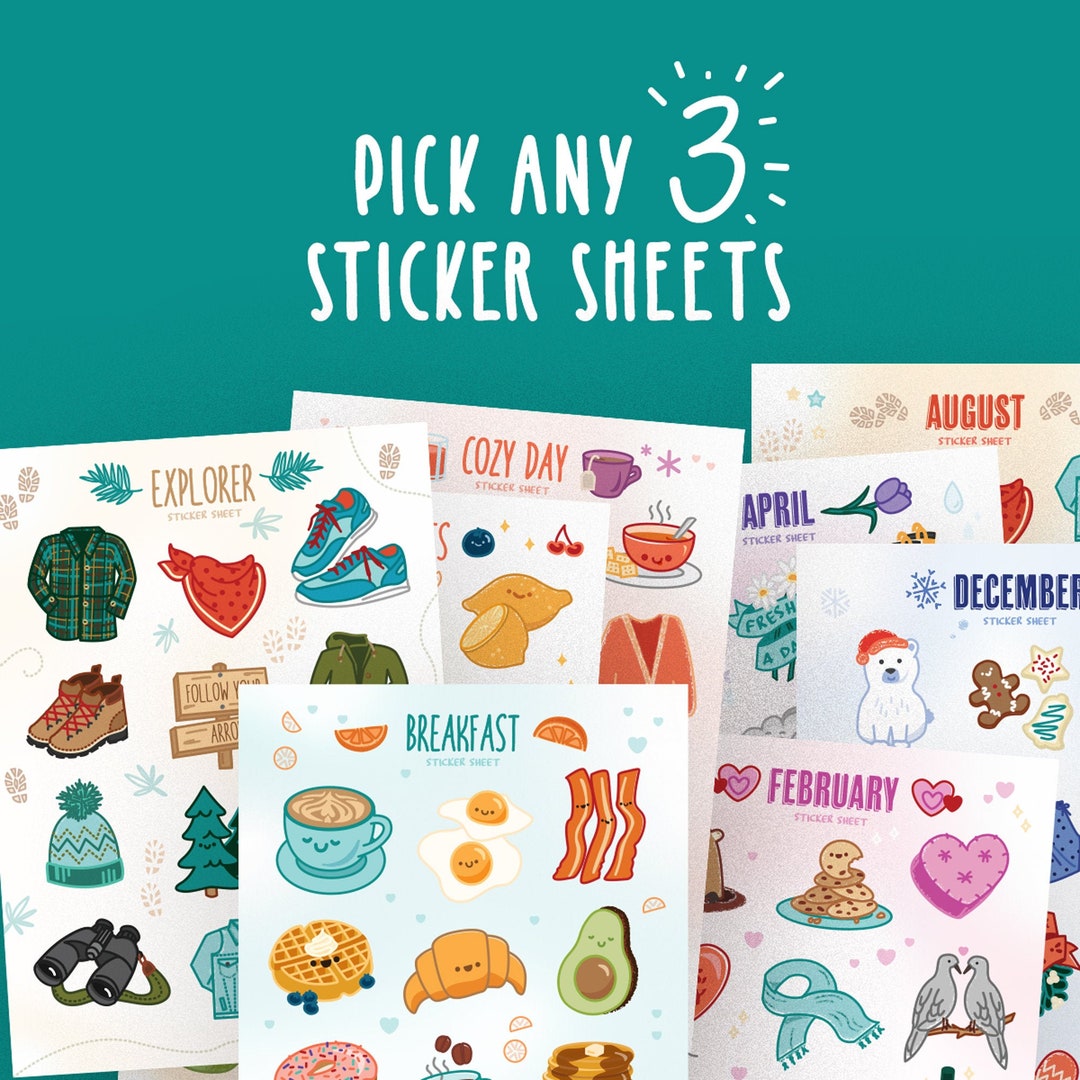 Pick Any 3 Sticker Sheets | Vinyl Die Cut Waterproof Stickers | Bullet ...